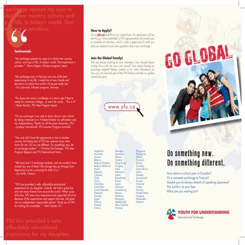YFU Brochure | PPT