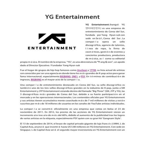Yg entertainment | PDF