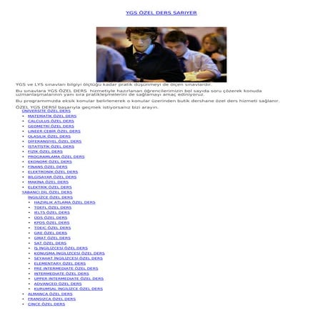 Ygs özel ders sariyer | PDF