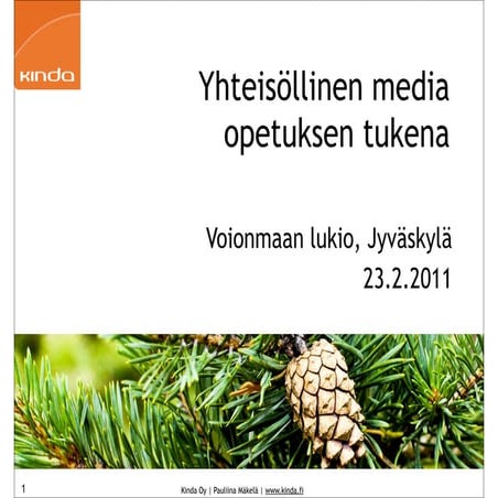 Yhteisöllinen media opetuksen tukena | PDF