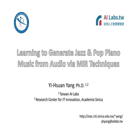 Learning to Generate Jazz & Pop Piano Music from Audio via MIR ...