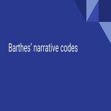 Barthes’ narrative codes | PPTX