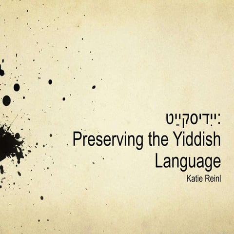 Yiddish and Modern American Judaism | PPTX