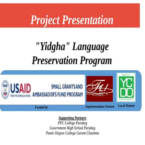 Yidgha Language Preservation Program | PDF