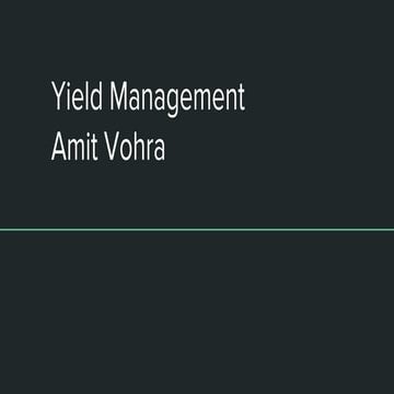 Yield management - Front office | PPTX