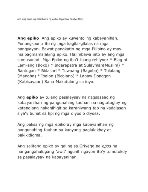 Epiko-ng-Ibalon-Maikling Kwento-Filipinoptx | PPTX