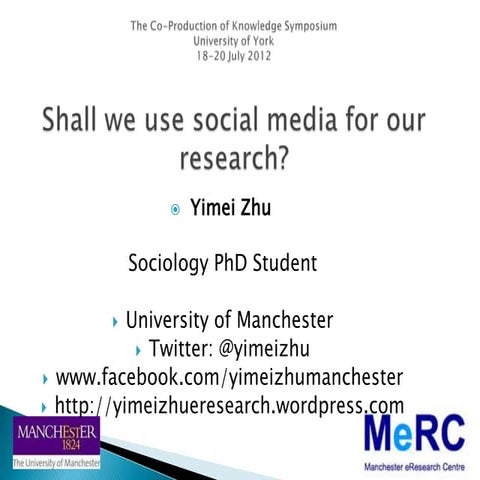 Shall we use social media for our research? | PPT