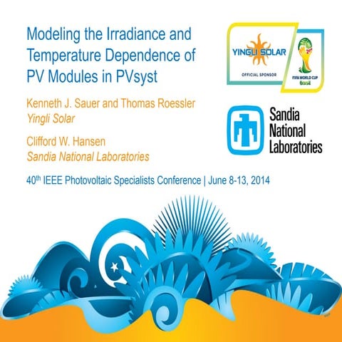 Modeling the Irradiance and Temperature Dependence of PV Modules in ...