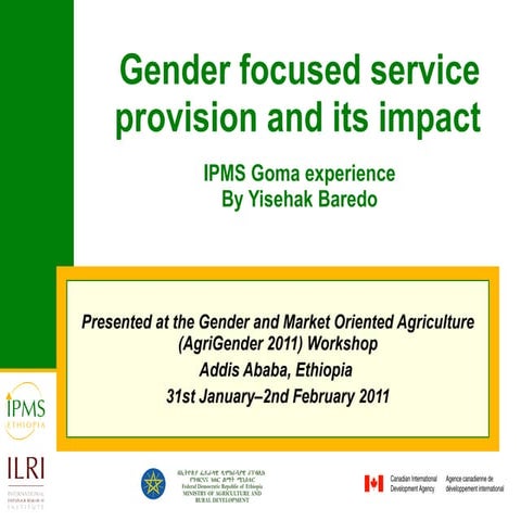 Gender focused service provision and its impact: IPMS Goma experience | PPT