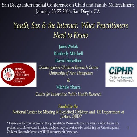 Youth Sex And The Internet What Practitioners Need To Know Ppt
