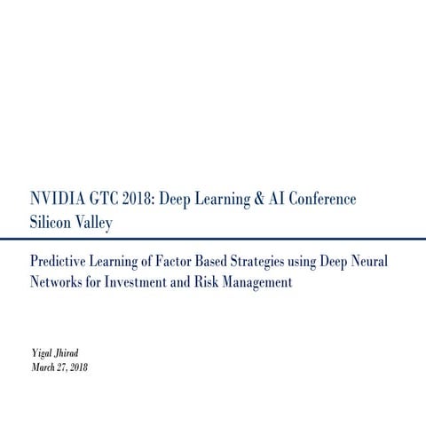 Predictive Learning of Factor Based Strategies using Deep Neural ...