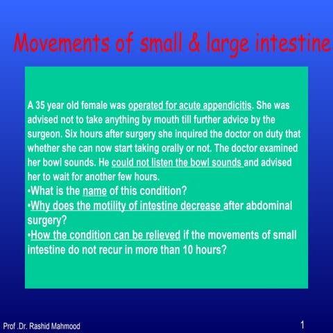 Movements of small and large intestine | PPT