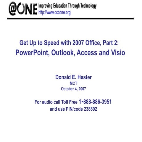 PowerPoint, Outlook, Access, Visio 2007 | PPT | Desktop Publishing ...