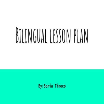 Bilingual Lesson Plan | PPT