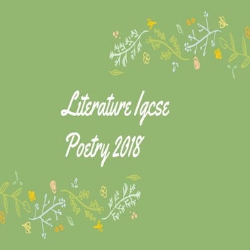 Literature igcse poetry 2018 | PPTX