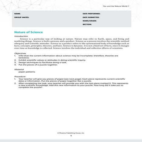 Nature-of-Science_7_Report_Sheet_& Procs | PDF