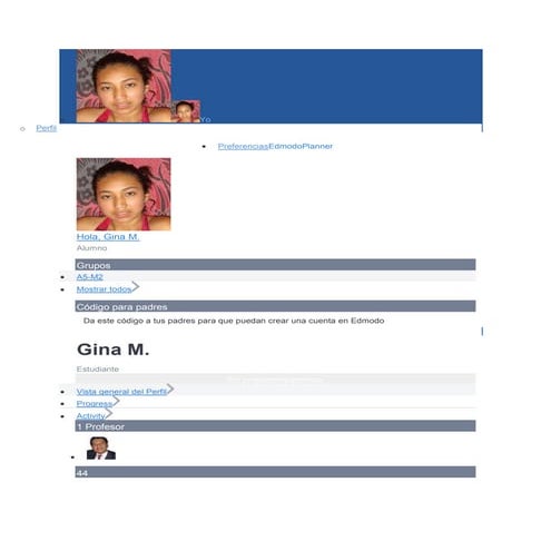 Gina Moran, Estudiante