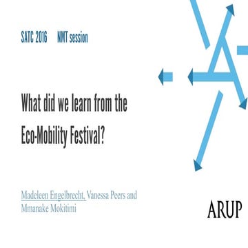 What did we learn from the eco mobility festival? | PPTX | Rail Travel | Travel Type