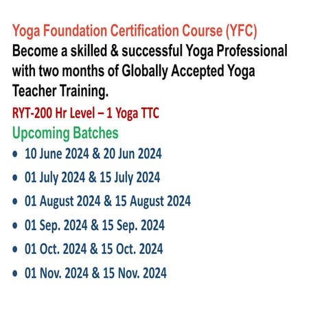 Yoga Foundation Certification Course (YFC) | PPT