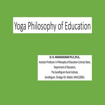 Yoga Philosophy of Education.pptx | Buddhism | Religion & Spirituality