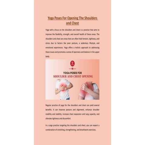 Yoga Poses For Opening The Shoulders and Chest | PPT