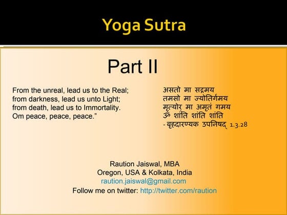 Yogasutra of Patanjali presentation | PPTX