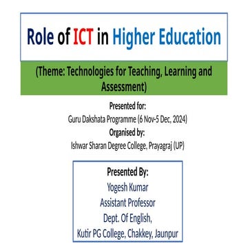 Role of ICT in higher education... .pptx