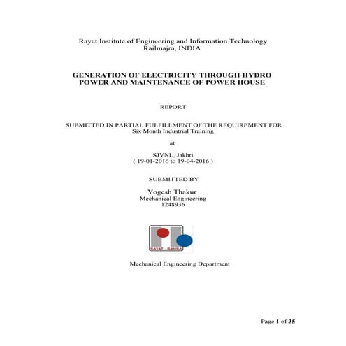 Yogesh 8th sem project report | DOC