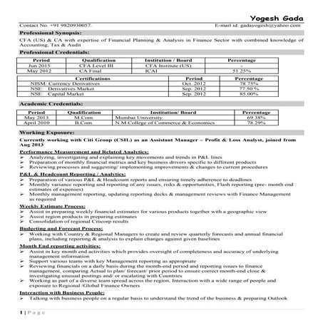 Yogesh Gada Resume | PDF