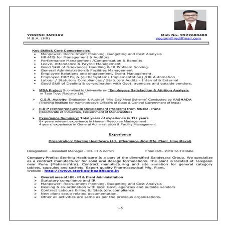 Yogesh hr amin_2018 (cv) | PDF