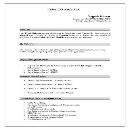 Yogesh kumar resume | PDF