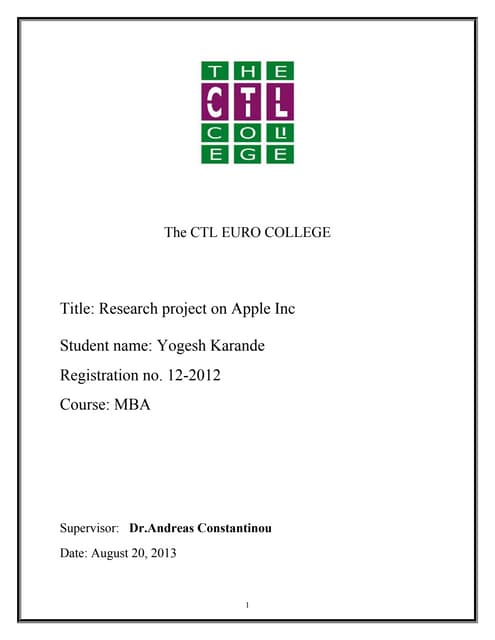 Management Information System- Apple Inc. | PDF