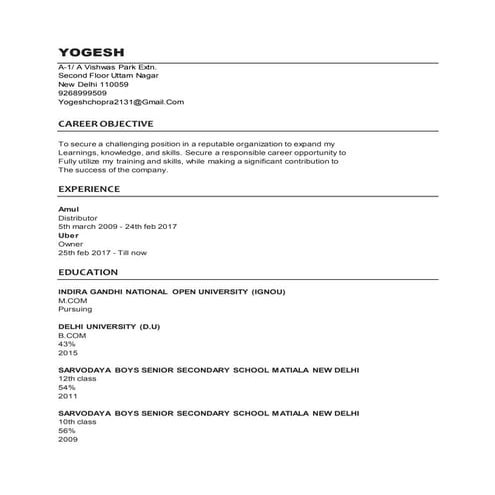 Yogesh resume | PDF