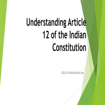 Article 12 of the Indian Constitution law | PPTX