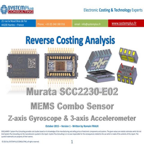 Murata SCC2000 Series X or Z-Axis Gyro & 3-Axis Accelerometer 2015 ...