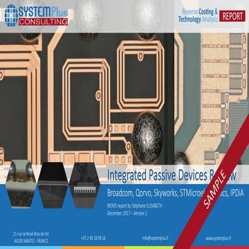RF Integrated Passive Devices: Reverse Costing Overview 2017 report ...