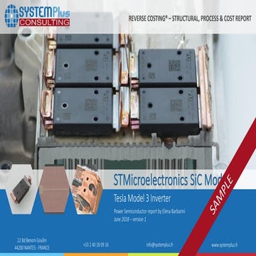 Tesla Model 3 Inverter with SiC Power Module from STMicroelectronics | PDF
