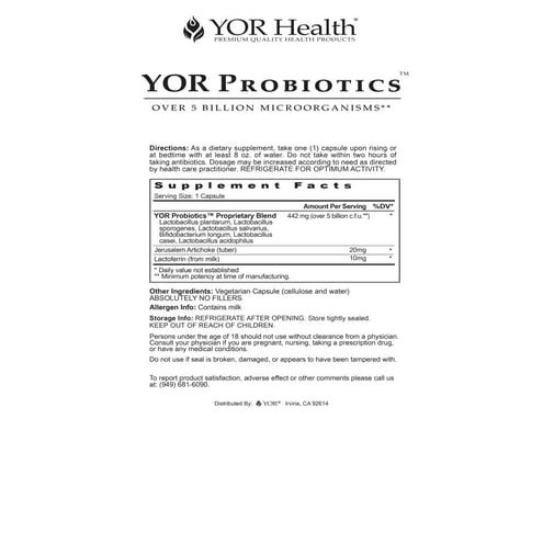 Yor probiotics facts | PDF