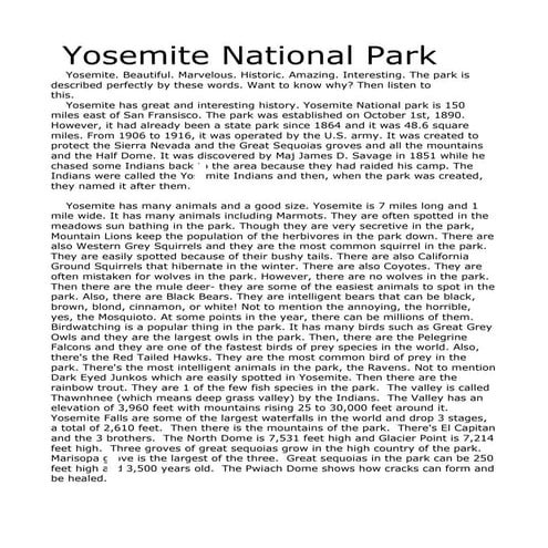 Yosemite national park | DOC