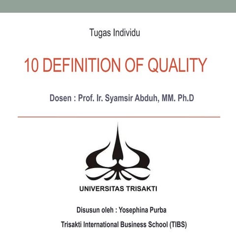 10 definition of quality | PPTX