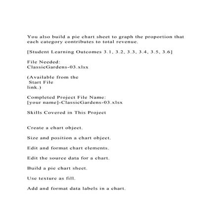 You also build a pie chart sheet to graph the proportion that ea.docx