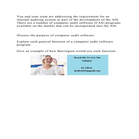 You and your team are addressing the requirement for an internal aud.docx