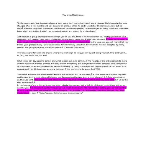 You are a masterpiece | DOCX