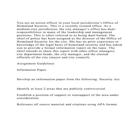 You are an action officer in your local jurisdiction’s Office of | PDF