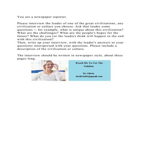 You are a newspaper reporter.Please interview the leader of one .docx