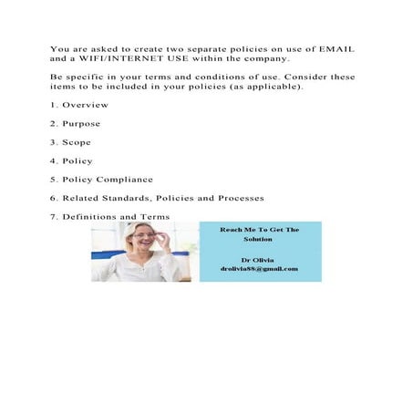 You are asked to create two separate policies on use of EMAIL and a | DOCX