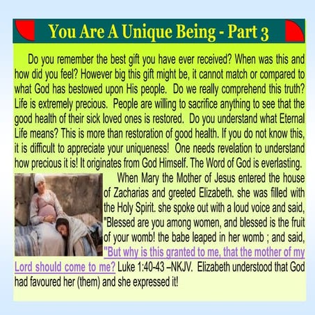 You Are A Unique Being - Part 3 | PPT