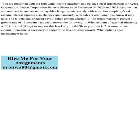 You are presented with the following income statement and balance she.pdf