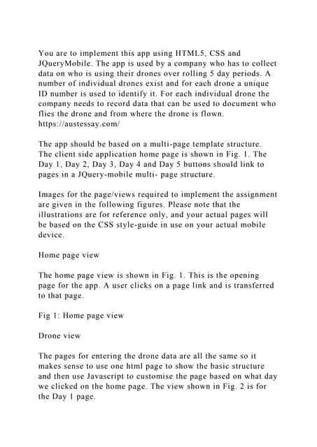 You Are To Implement This App Using Html5 Css And Jquerymobile Thedocx