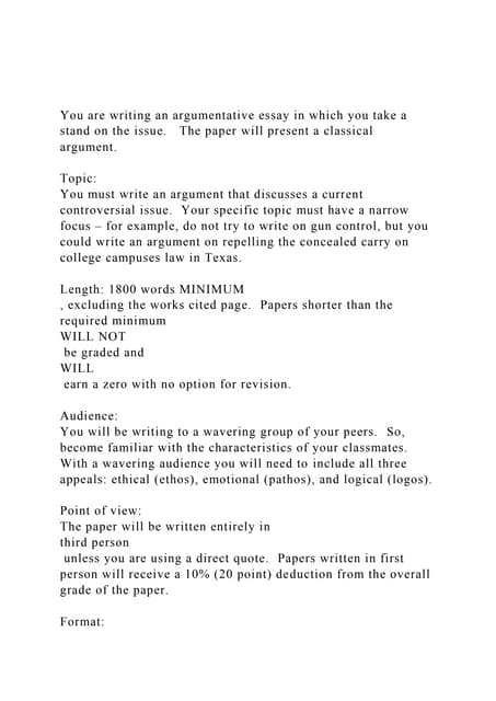 Argumentative Essay for a National Newspaper (100 points)Situa.docx